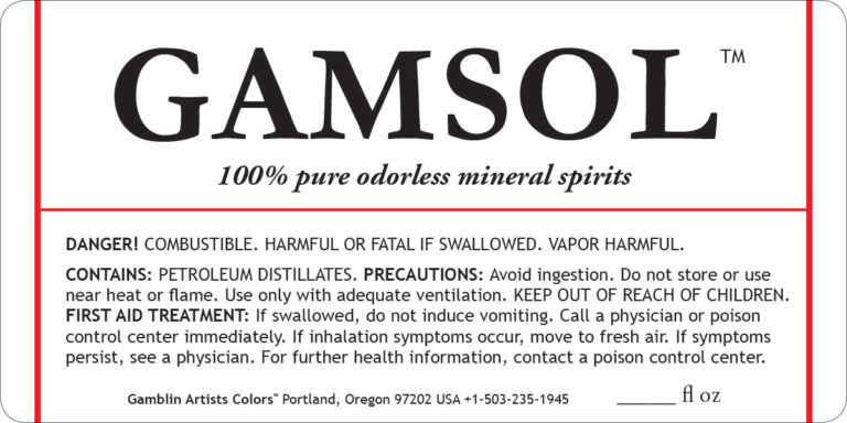 Gamsol Odorless Mineral Spirits - Gamblin Artist Colors